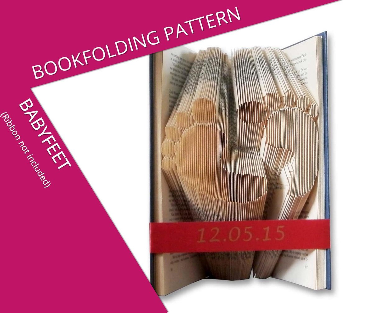 Folded Book Art - Patroon - Babyvoetjes - Geprint patroon thuisgestuurd ...