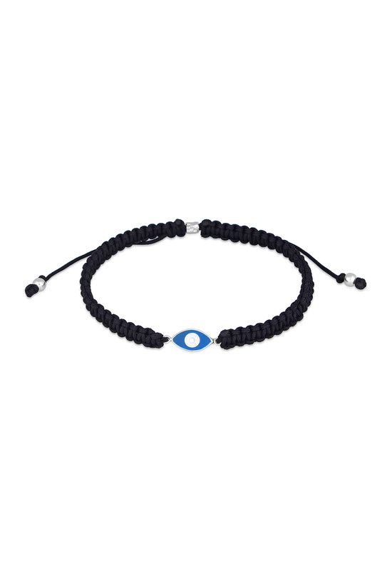 KUZZOI Heren Armband Heren boze oog symbool met nylon zwart in 925 ...