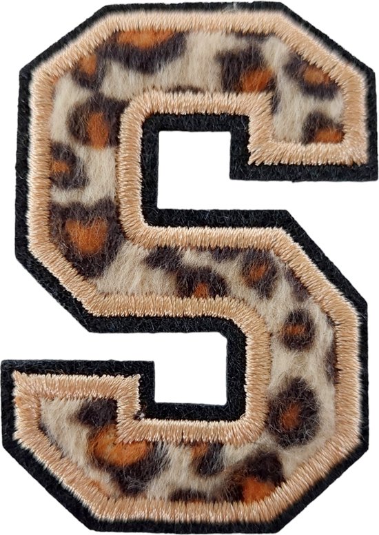 Strijk Embleem Alfabet Patch - Letter S - Panterprint - 6cm hoog ...