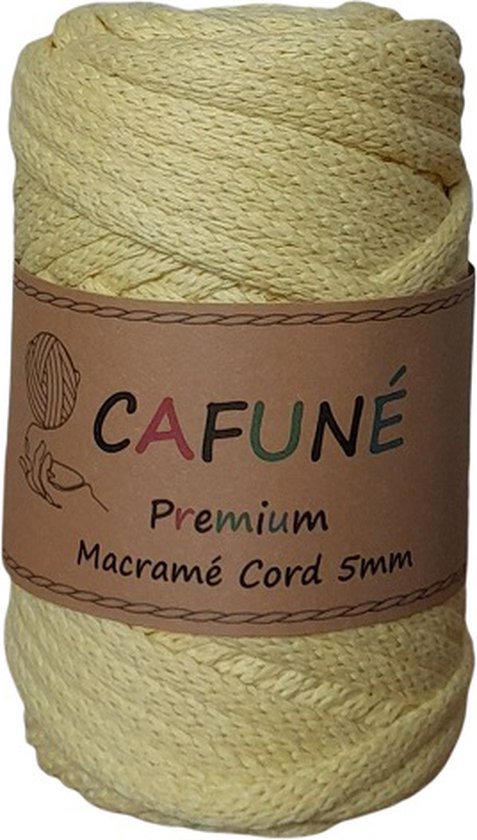 Cafuné Macrame Koord- Premium - 5 mm-Geel-40 meter-Gevlochten Koord ...