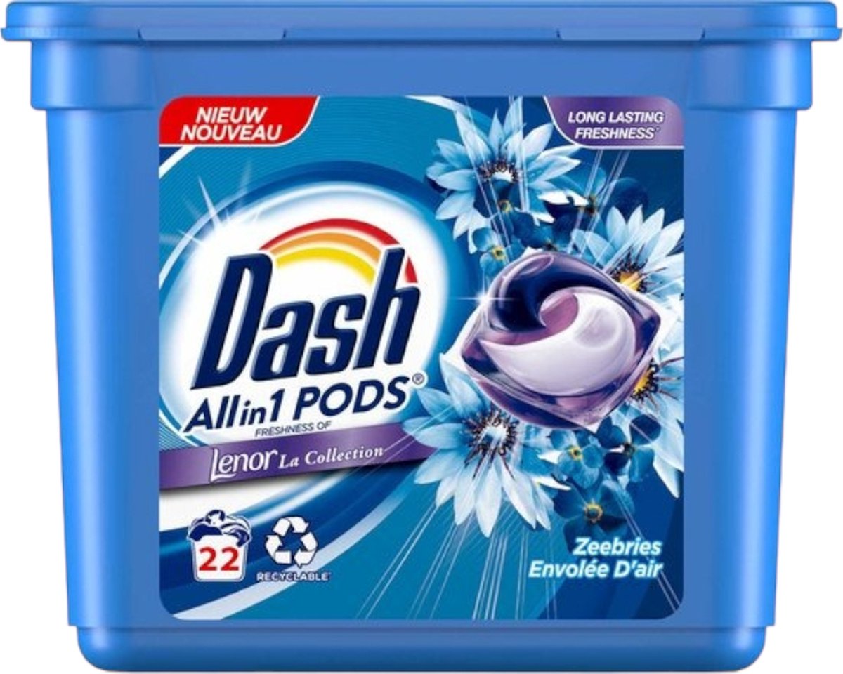 Dash & Lenor Allin1 Pods - Zeebries - 66 Stuks (3 x 22 ...