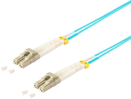 LC Duplex Optical Fiber Patch kabel - Multi Mode OM3 - turquoise / LSZH ...