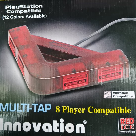 8 Player Multi Tap Adapter Clear Red /Playstation 1 | bol