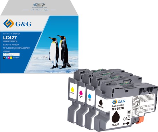 G&G LC427 Huismerk Inktcartridge Alternatief voor Brother LC-427VAL ...
