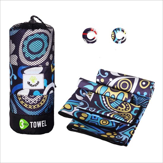 Microvezel handdoeken, set van 3, snel drogende sport handdoek ...