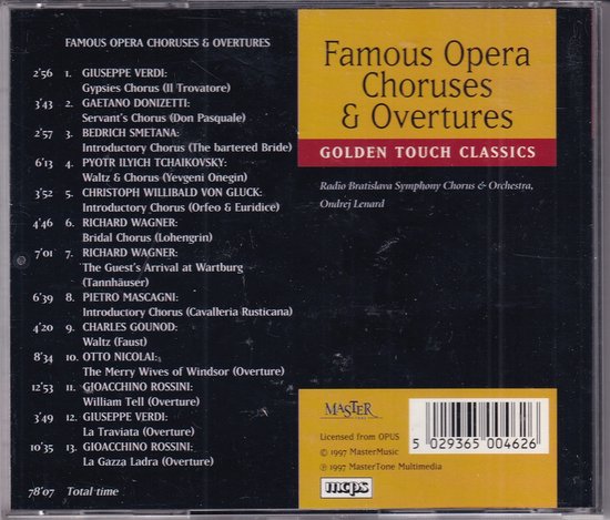 Opera Choruses And Overtures, Klassiek | CD (album) | Muziek | bol.com