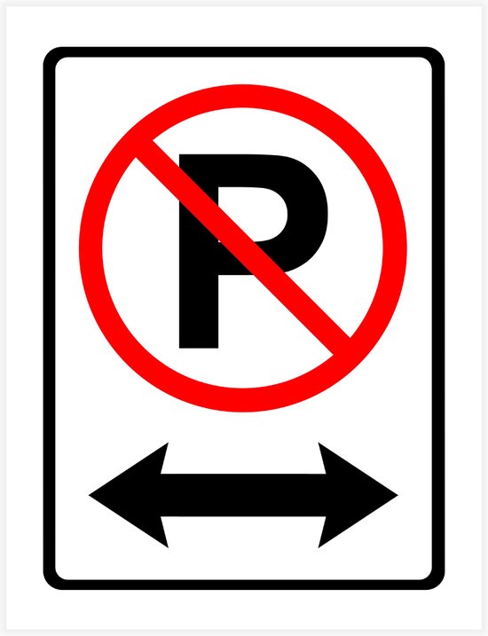 Pictogram/ bord | Parkeerverbod - met pijlen links/ rechts | 27 x 36 cm ...