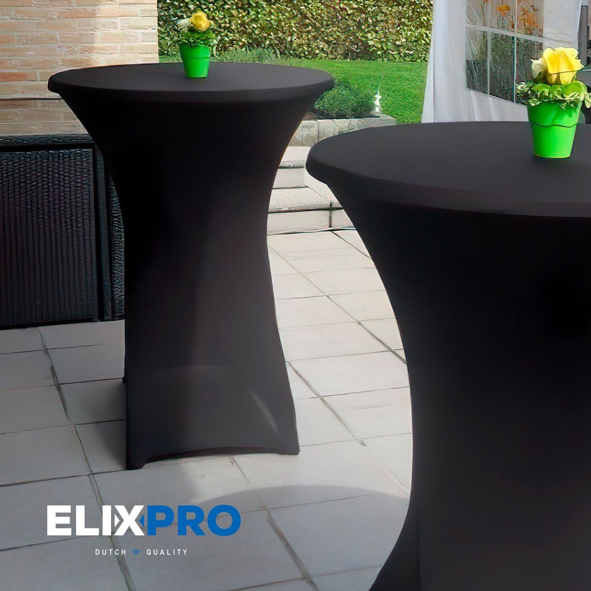 ElixPro - Stevig robuuste statafel 2x - incl. Statafelrok zwart 2x - Statafel set -... | bol.com