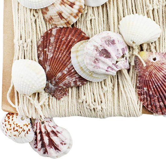 Visnet met schelpen voor decoratie - fotonet om op te hangen ...