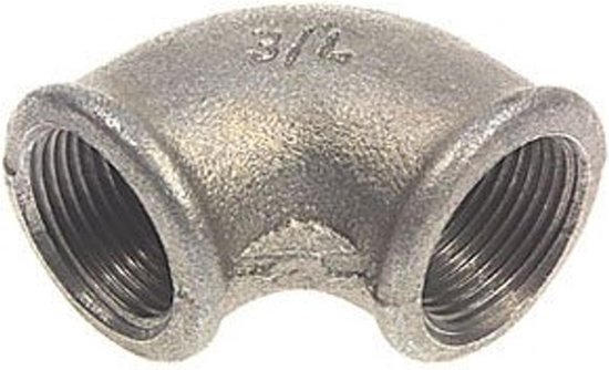 Nefit Ind Nr90 knie 90° met 2 x binnendraad 1 1/4 x1 zwart | bol