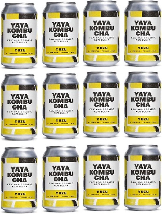 YAYA Kombucha Yuzu organic 33 cl per blik, tray 12 blikken | bol.com