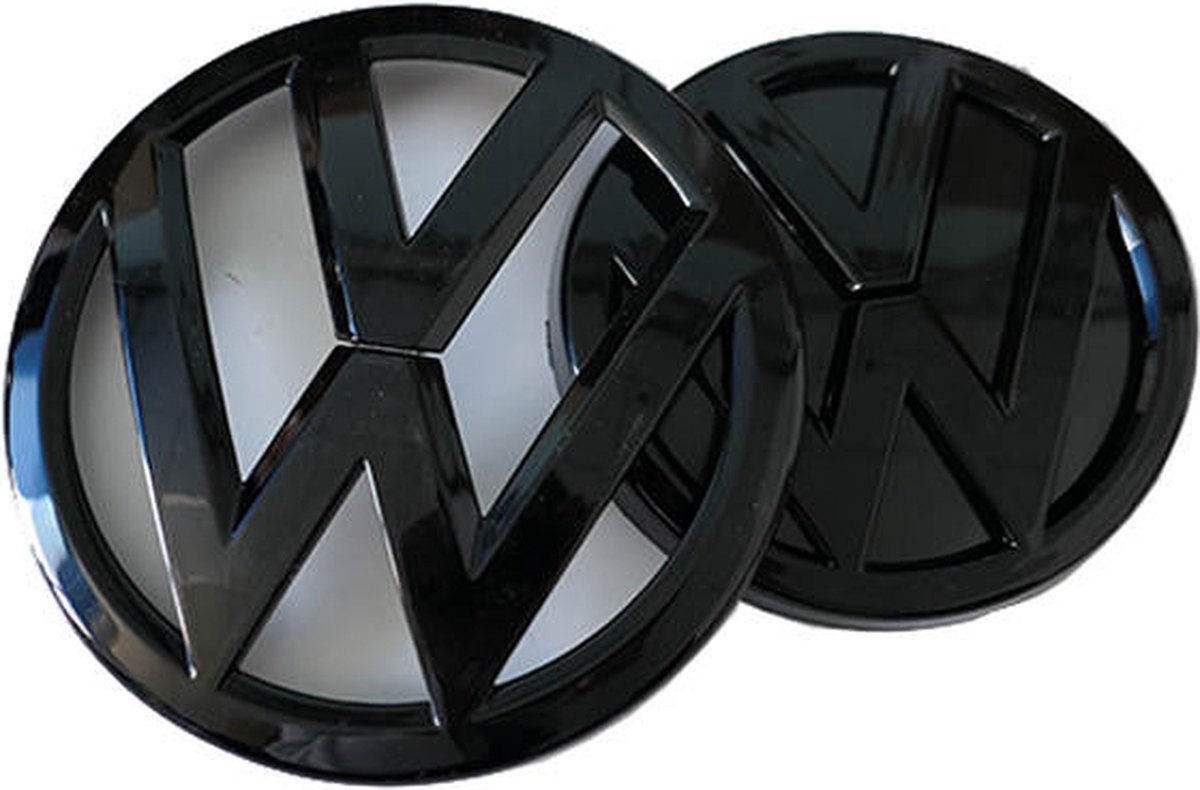 Volkswagen Golf 7 Logo Set - Voorkant en achterkant - Hoogglans zwart ...