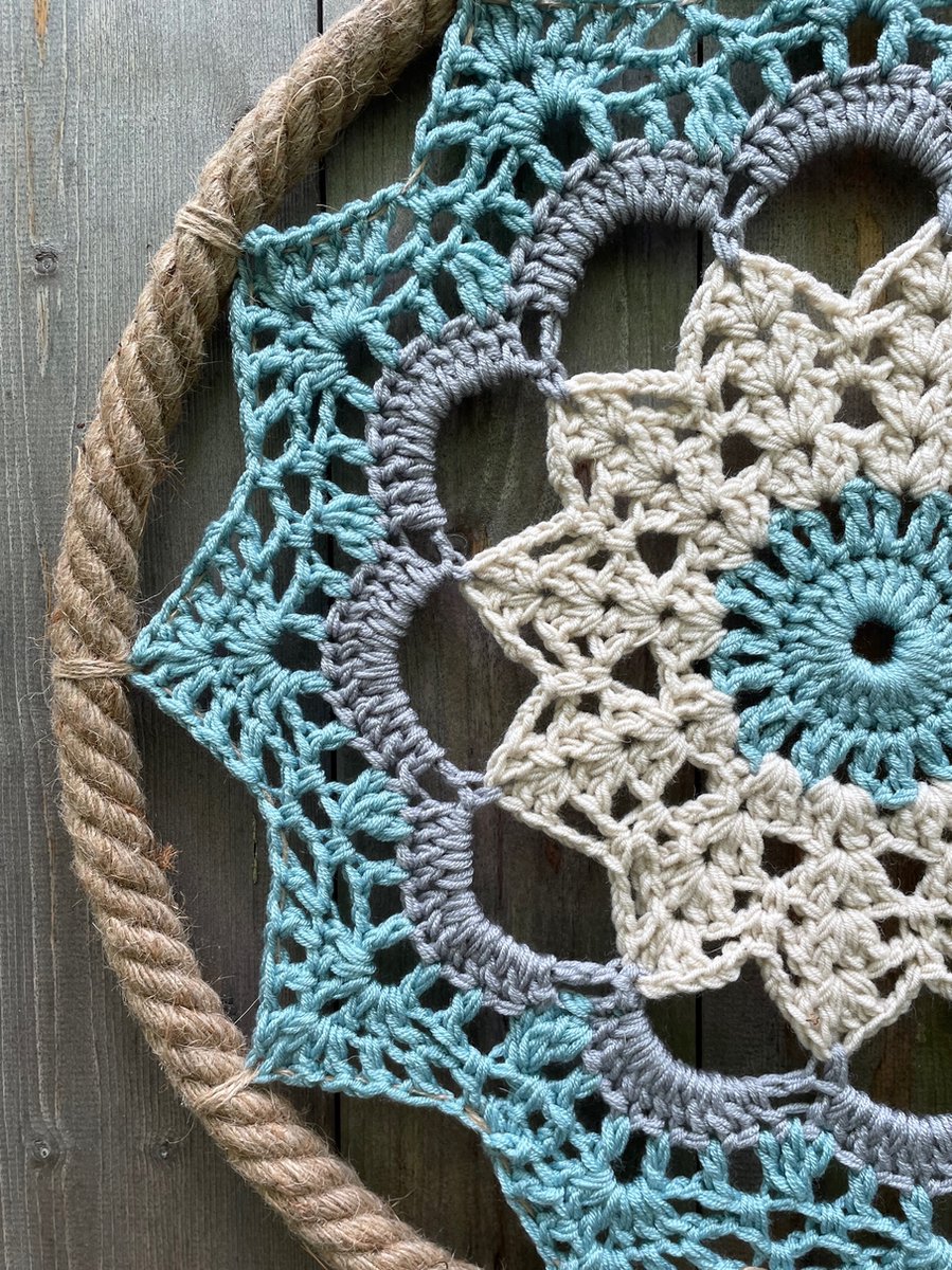 MANDALA-DROMENVANGER-GEHAAKT-50 CM-HANDMADE-STOER-KANT EN KLAAR! | bol.com