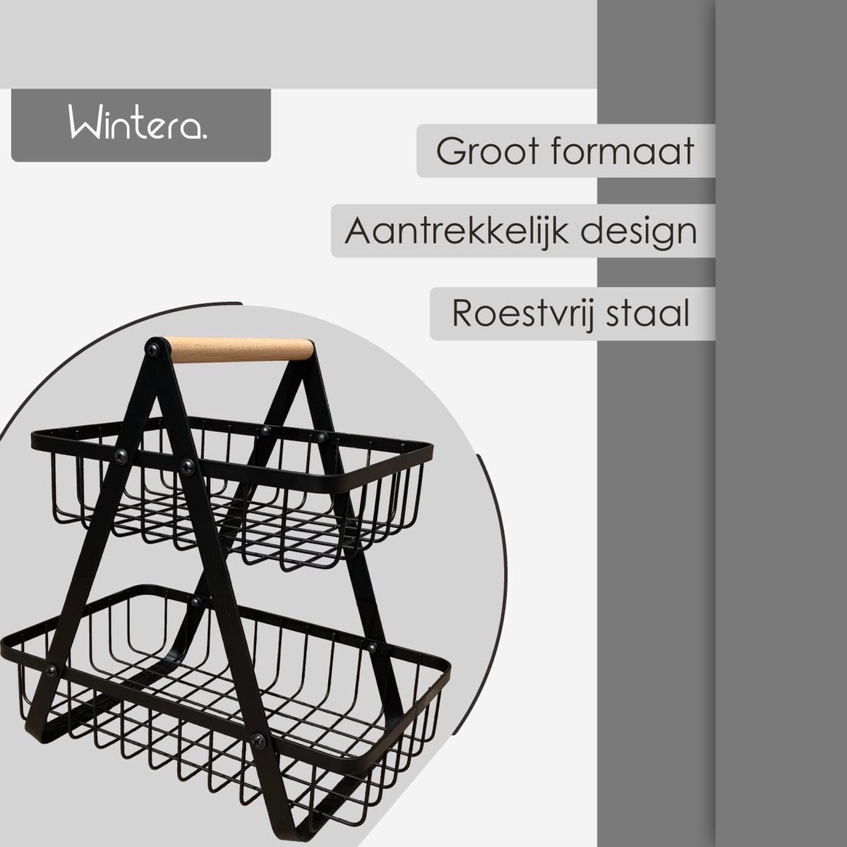 Wintera® Fruitmand 2 Laags - Fruitschaal Etagére voor Keuken ...