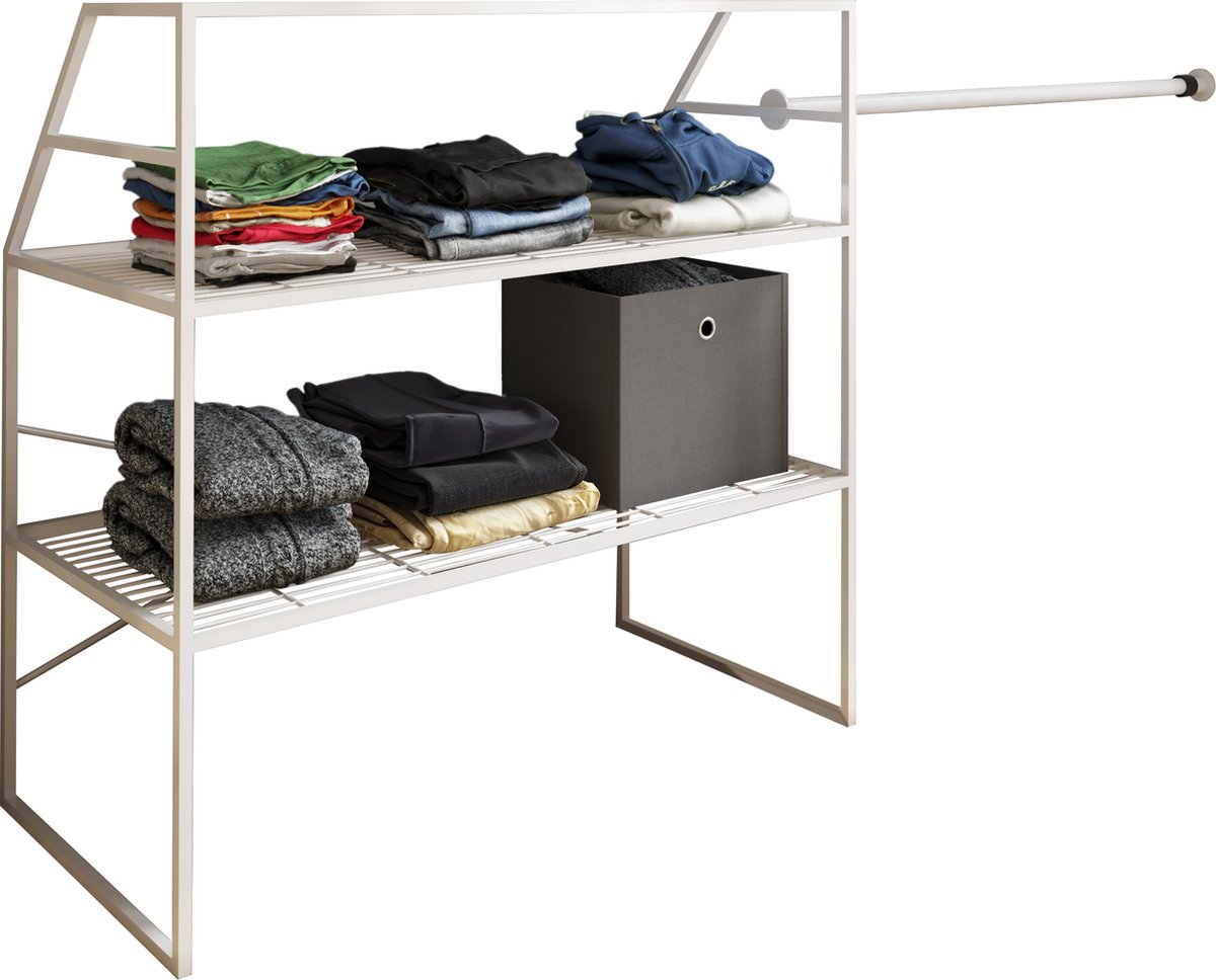 VCM Metalen open garderobe Inloop kledingrek Schuin dak plank Disal ...
