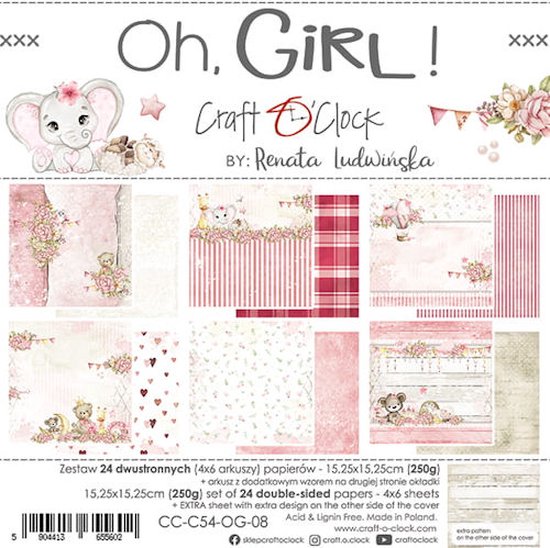 Craft O Clock Paper Pack 15x15 cm Oh Girl | bol