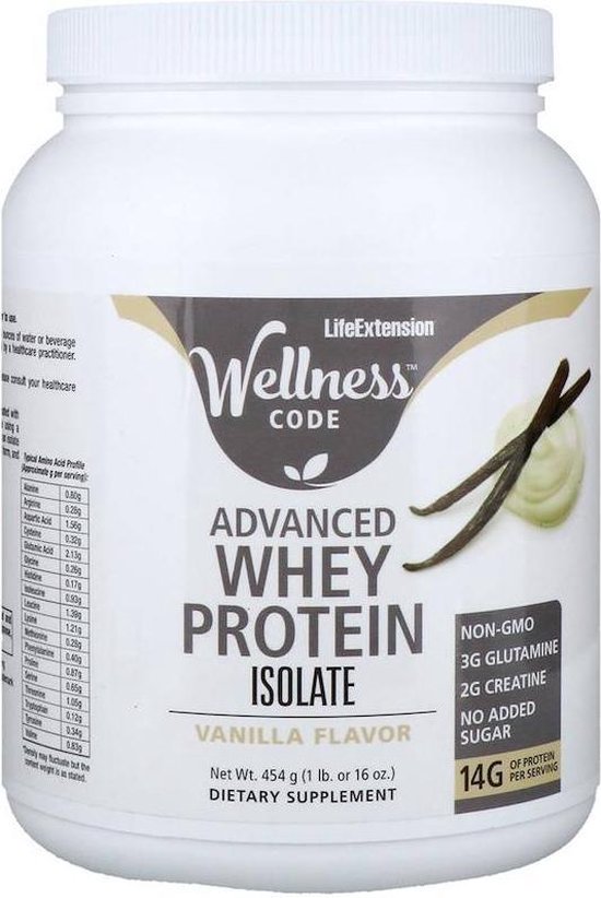 Wellness Code™ Advanced Whey Protein Isolate, Vanilla Flavor, 454 Grams ...