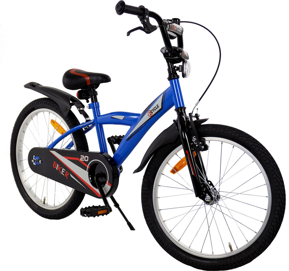 2Cycle Biker Kinderfiets - 20 inch - Blauw - Jongensfiets | bol.com