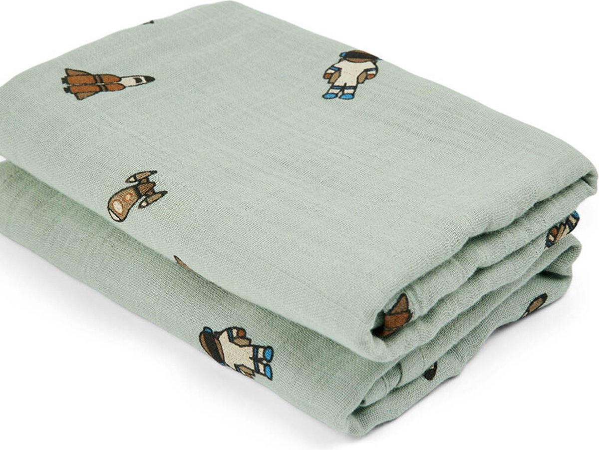 Nuuroo hydrofiele doeken Bao space set van twee - 60x60 cm / groen ...