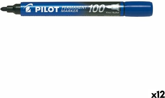 Viltstift pilot sca-100-l rond 1mm blauw - 12 stuks | bol.com
