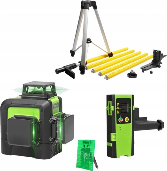 Kruislijnlaser - Huepar - Groene Laser - Zelfnivelerend - 45m - Statief ...
