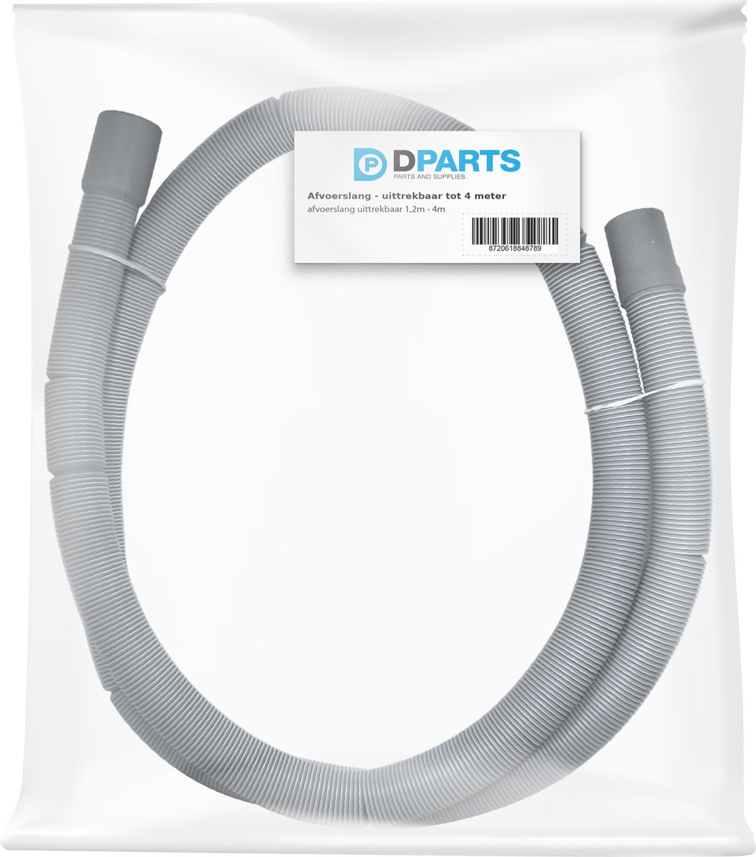 Dparts afvoerslang uittrekbaar van 1,2 tot 4 meter - voor wasmachine en ...