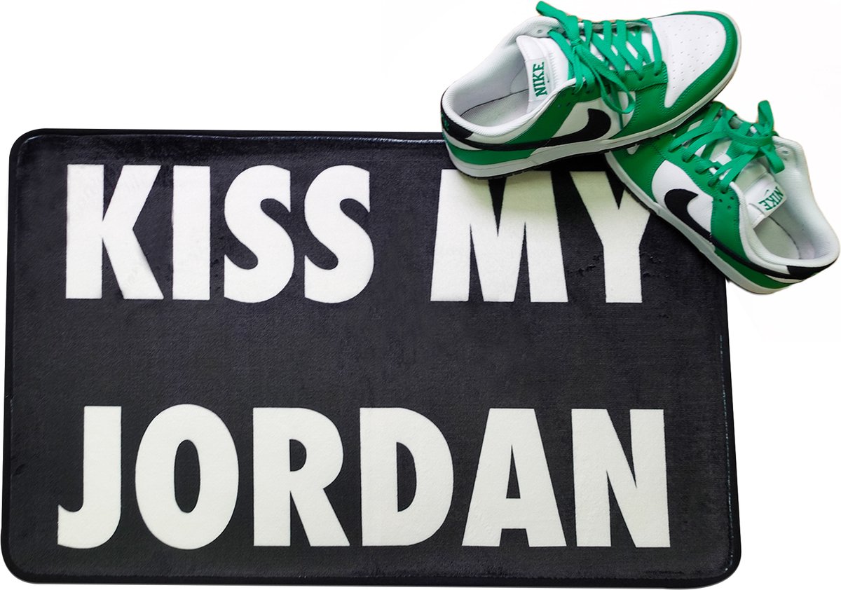 Kiss my jordan zwart - sneaker mat - vloerkleed - 80 x 50 cm - voor ...