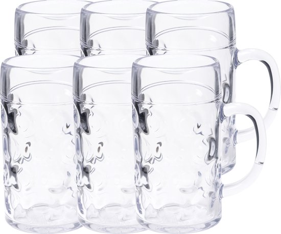 Depa Bierpul/bierglas - 6x - transparant - onbreekbaar kunststof - 500 ml -... | bol.com