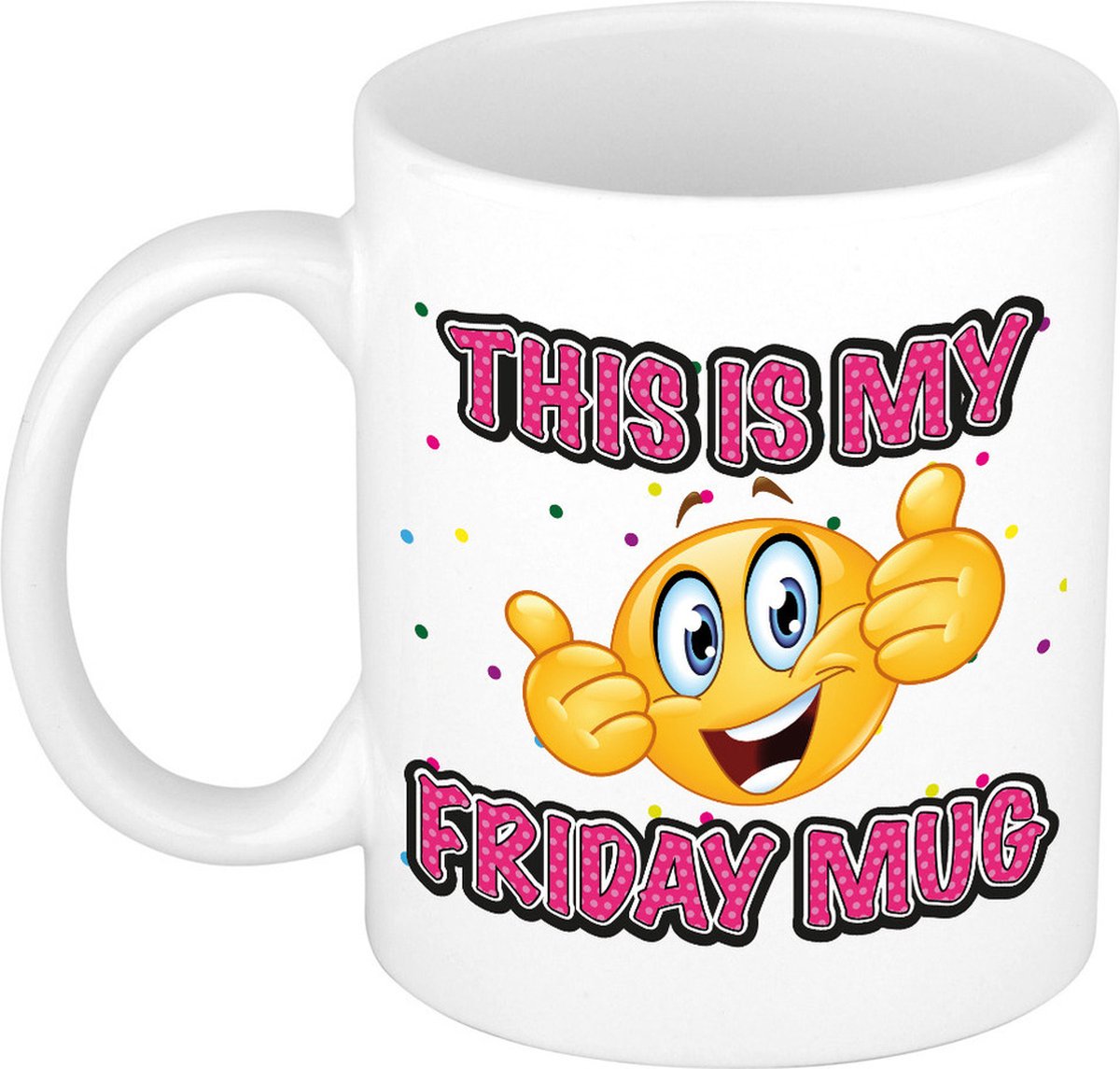 Bellatio Decorations cadeau mok - vrijdag - keramiek - 300 ml - kantoor ...