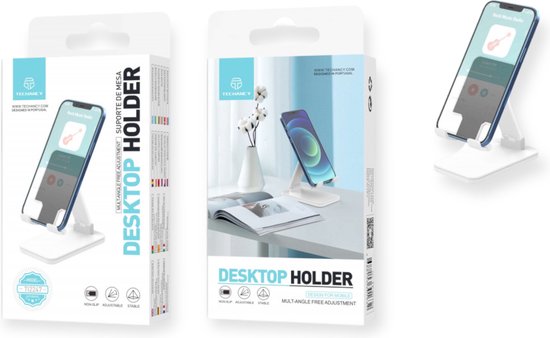 Repus - Bureau Telefoon Houder - Universele Telefoonstandaard - Wit | bol