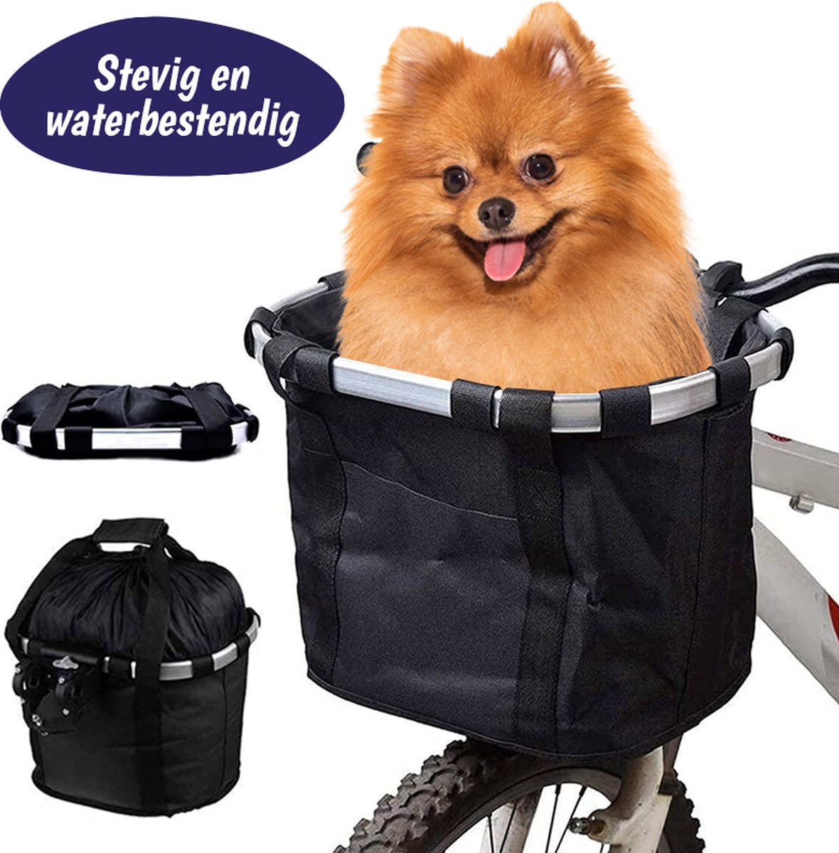 Fietsmand Hond Voorop - Multifunctionele Opvouwbare Hondenfietsmand tot 5 KG - Veilig... | bol