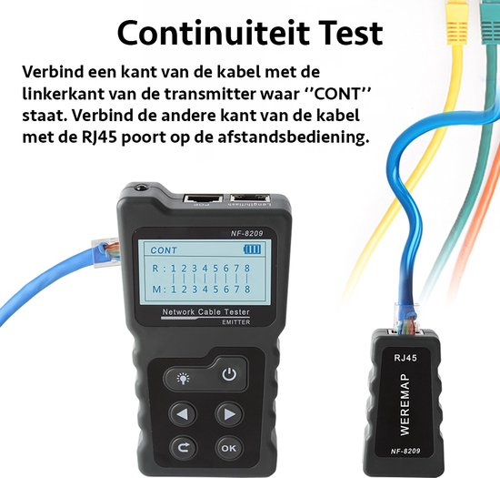 Kabeltester - Netwerk STP en UTP - Kabel tester - Netwerktester | bol