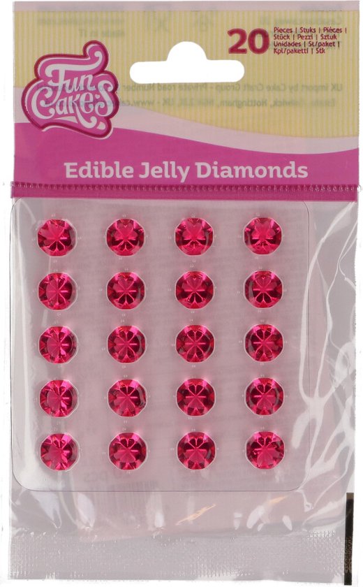 FunCakes Eetbare Jelly Diamonds Pink pk/20 | bol.com