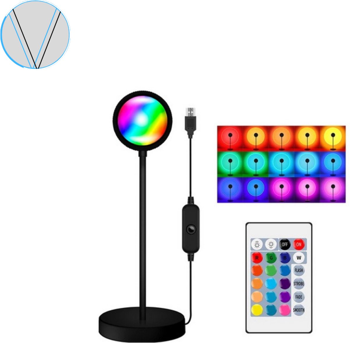 Sunset Lamp - Tiktok Lamp Met Bluetooth – 15 Kleuren Met ...