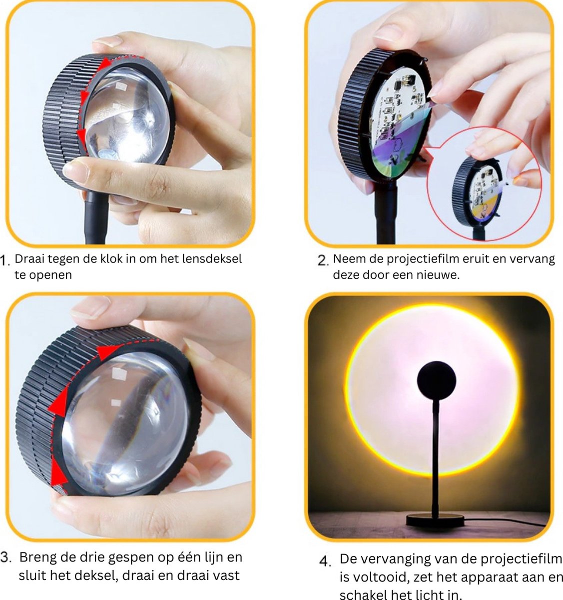 Sunset Lamp - Tiktok Lamp Met Bluetooth – 15 Kleuren Met ...