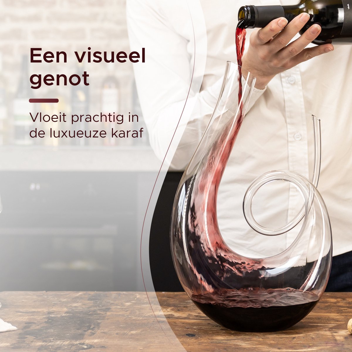Luxwine® - Decanteer karaf - Wijnkaraf - 1.4L -Incl. 1000 ...