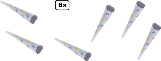 6x Feest toeter ballon 20cm - toeters feest thema festival verjaardag ...