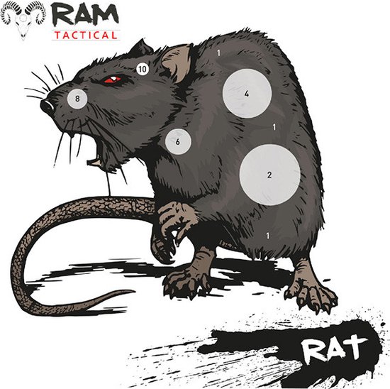 Ram Target Rat Schietkaart 14x14 cm 50 stuks | bol.com