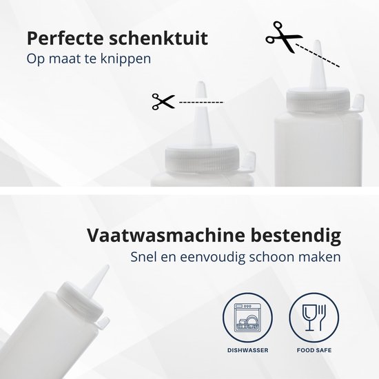 Veluw Doseerfles Knijpfles Transparant - 700ml - Ø7x(H)24cm ( Set van 2 ...