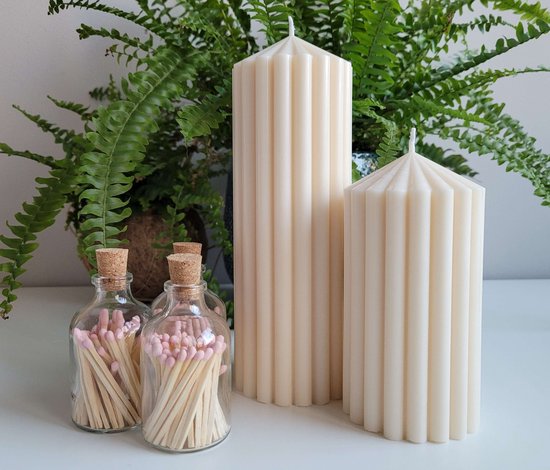 Pilaar kaars set van 2 - Handgemaakt oja kaarsen - Undina - Candles ...