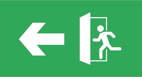 Pictogram/ stickers (2x) | 20 x 10 cm | Nooduitgang - Pijl naar links ...