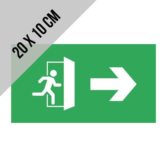 Pictogram/ sticker | 20 x 10 cm | Nooduitgang - Pijl naar rechts ...