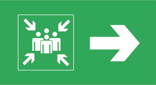 Stickers | 20 x 10 cm | Pictogram | Verzamelplaats evacuatie | 2 stuks ...