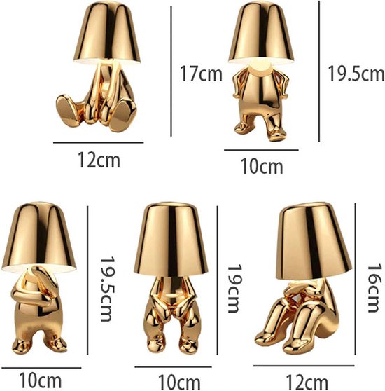 Bureaulamp 06 led dimbaar industrieel goud – lampje woonkamer ...