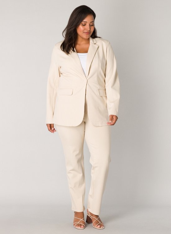 BASE LEVEL CURVY Yacey Blazers - Light Beige - maat X-0(44) | bol.com