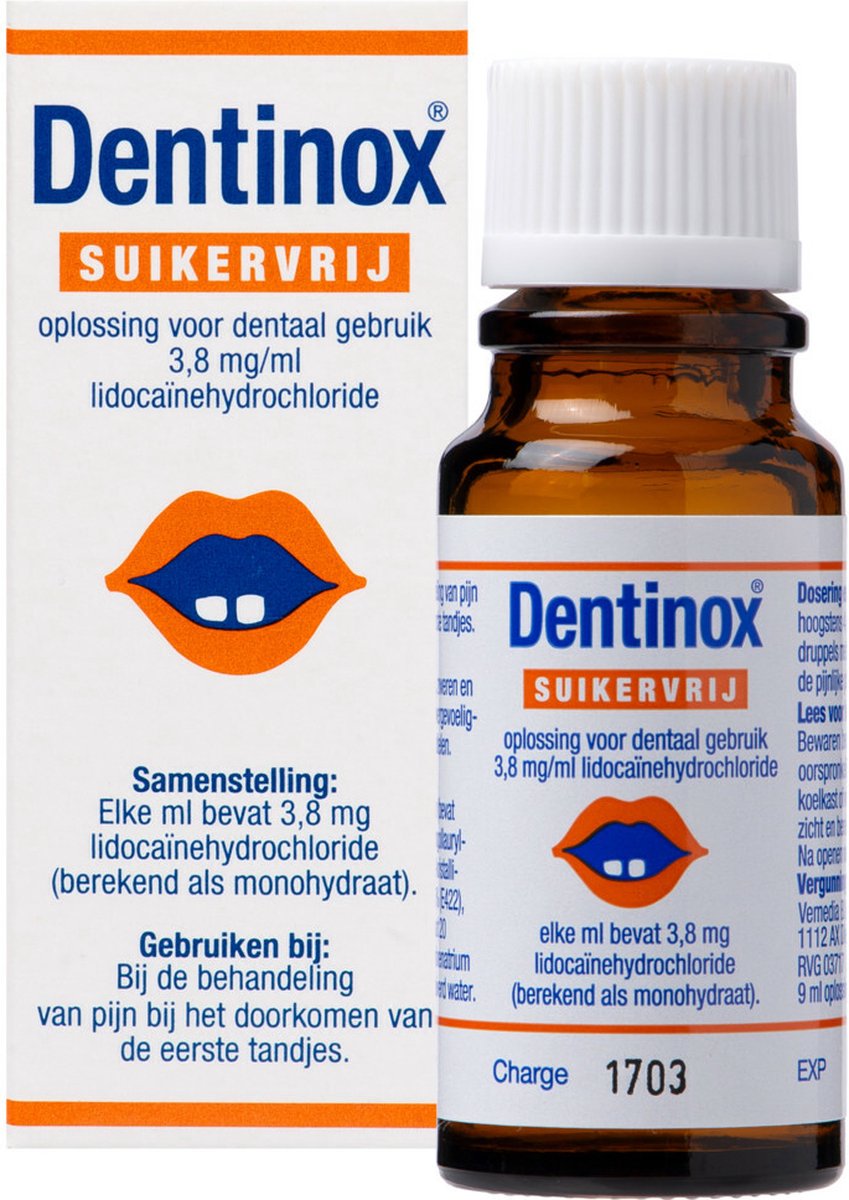 Dentinox Suikervrij Druppels Bij Doorkomen van Tandjes - 3 x 9 ml | bol.com