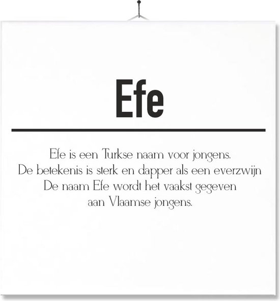 Tegel Met Opdruk | Betekenis | Kado | Cadeau | Met Naam - Efe | bol