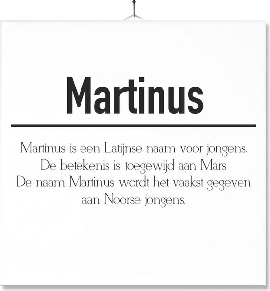 Tegel Met Opdruk | Betekenis | Kado | Cadeau | Met Naam - Martinus | bol