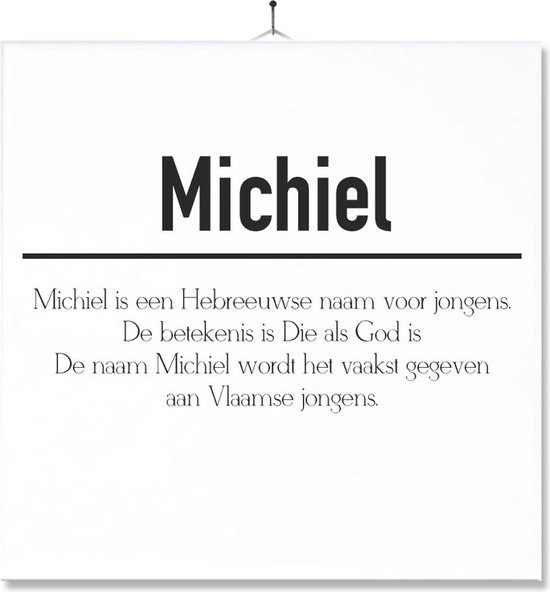 Tegel Met Opdruk | Betekenis | Kado | Cadeau | Met Naam - Michiel | bol.com