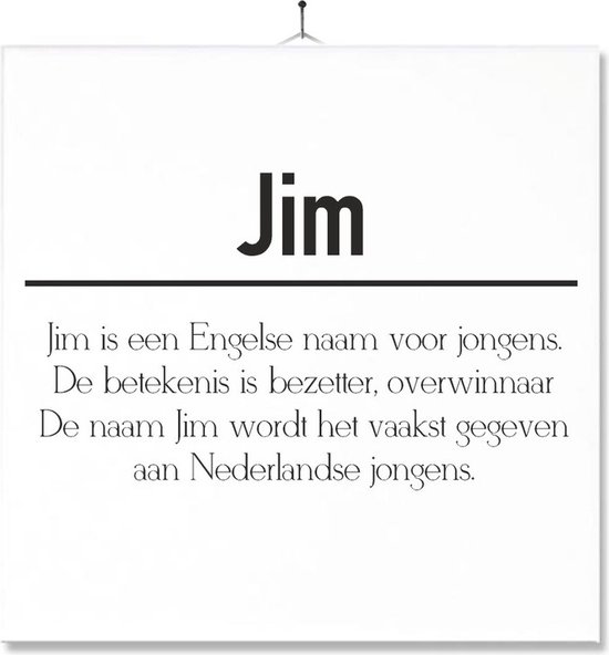 Tegel Met Opdruk | Betekenis | Kado | Cadeau | Met Naam - Jim | bol.com